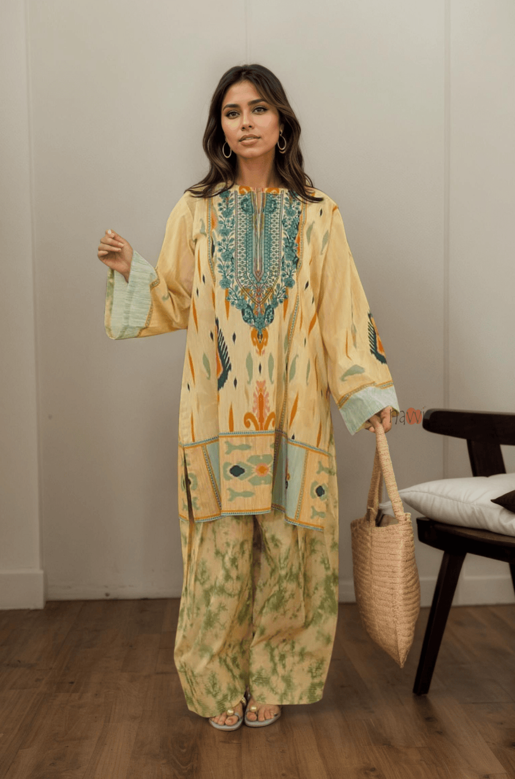 Sunkissed Boho Luxe Kurta Pant & Dupatta Set – Navvi.in