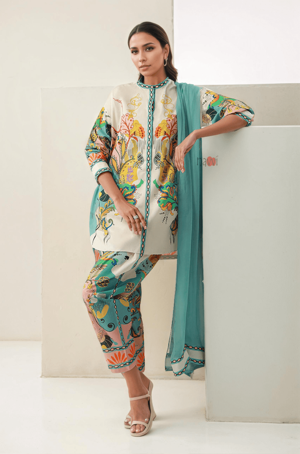 Tropical Muse - Printed Dreamscape Ensemble – Navvi.in